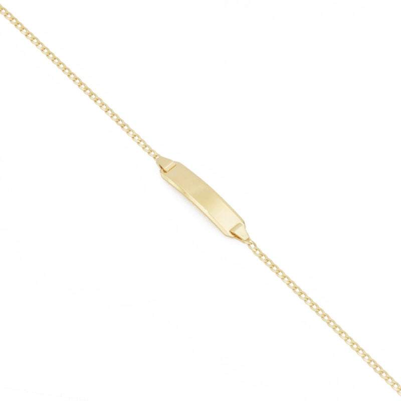 Guillo Cubano en oro 14k con placa para bebe | Joyería Alahas