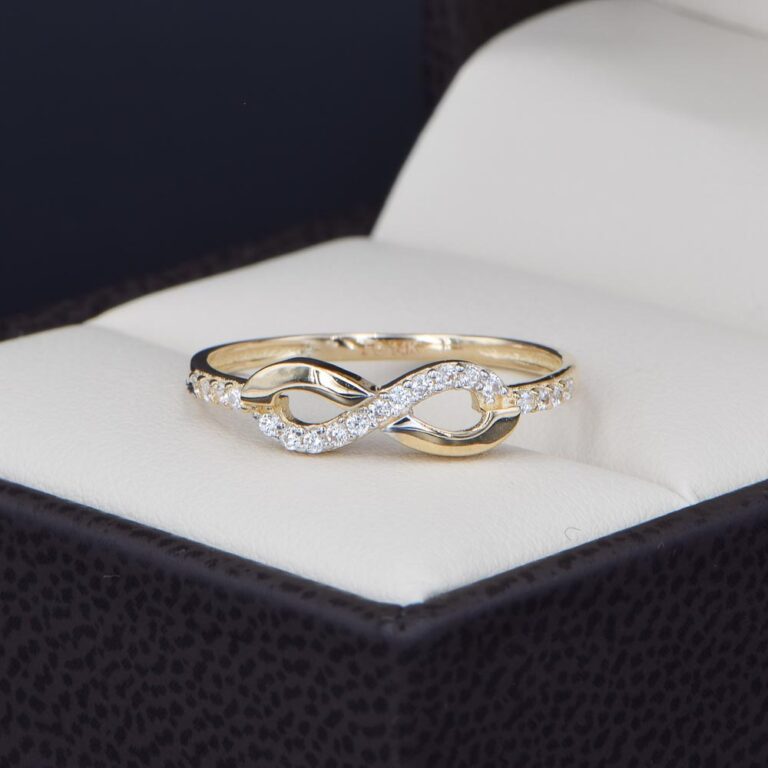 Anillo de Promesa Infinito Oro 14k con zirconias | Joyería Alahas