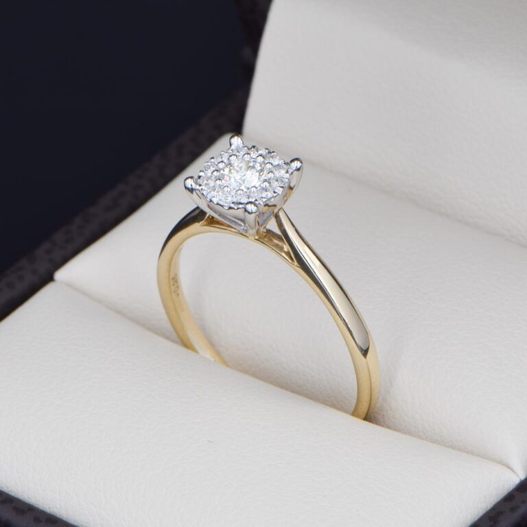 Anillo de compromiso Oro 14k con Diamantes | Joyería Alahas