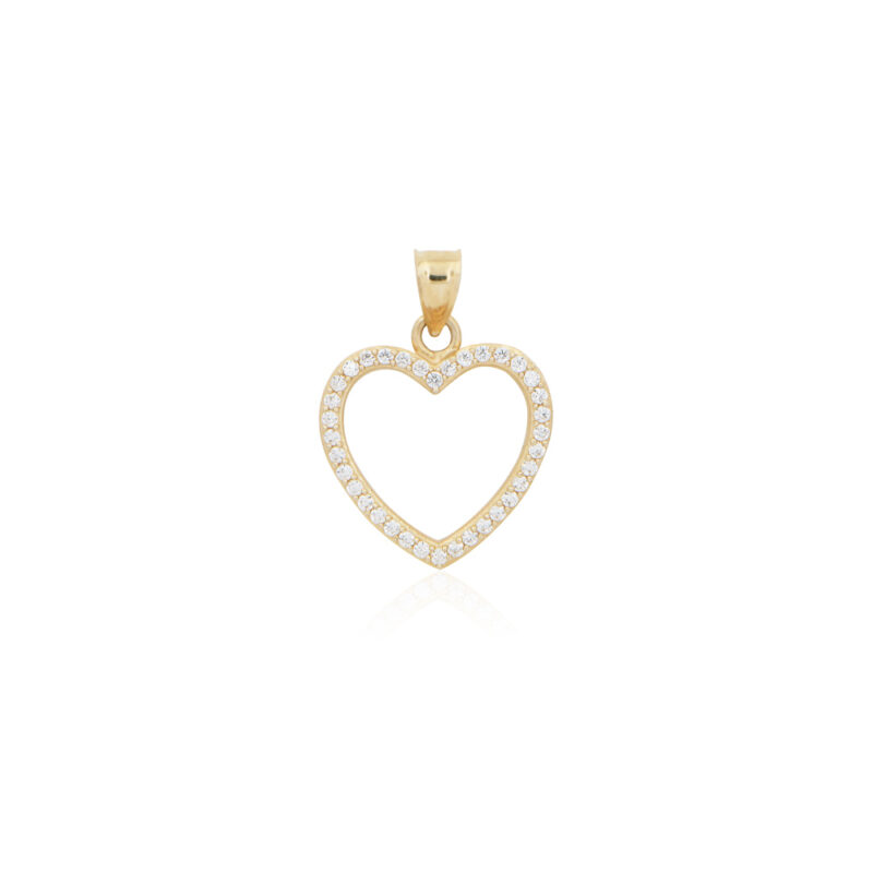 Dije Corazón Oro 14k y zirconias | Joyería Alahas