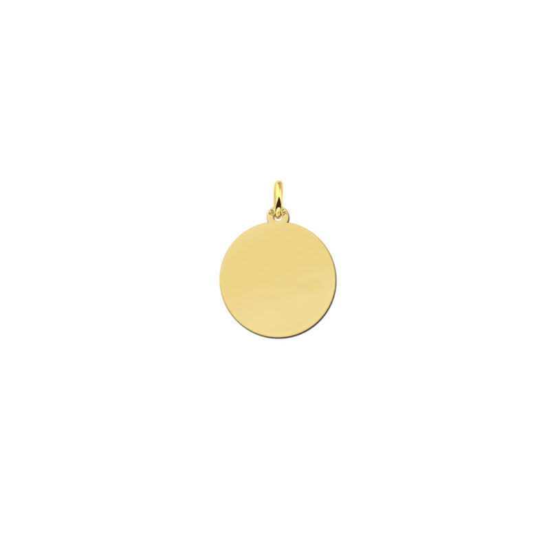 Dije Placa Redonda 16mm de Oro 14k | Joyería Alahas