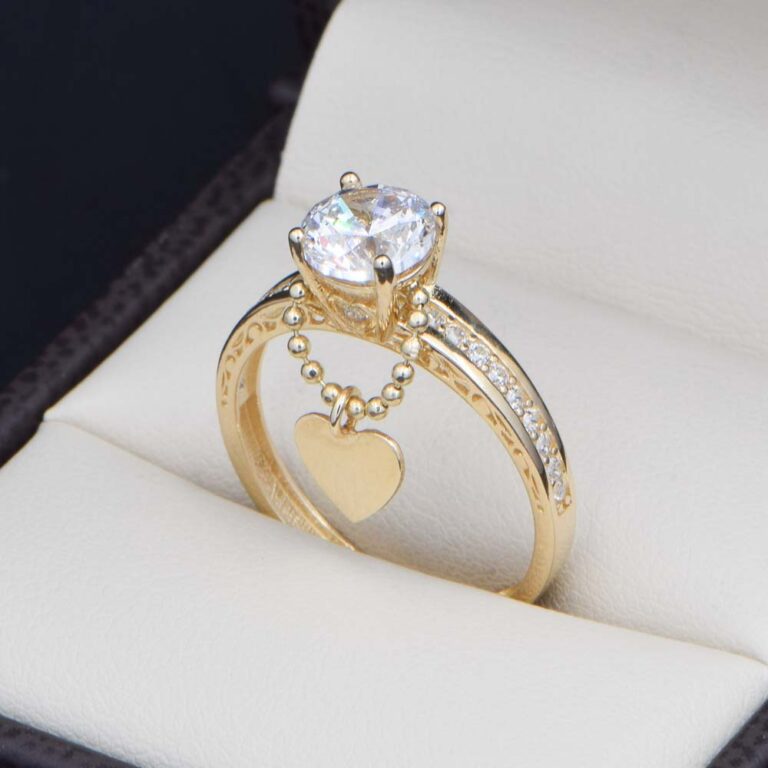 Anillo de compromiso de Oro 14k con zirconias | Joyería Alahas