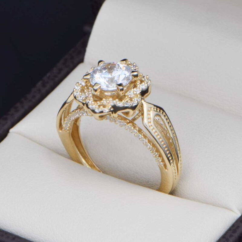 Anillo de Oro 14k con zirconias | Joyería Alahas