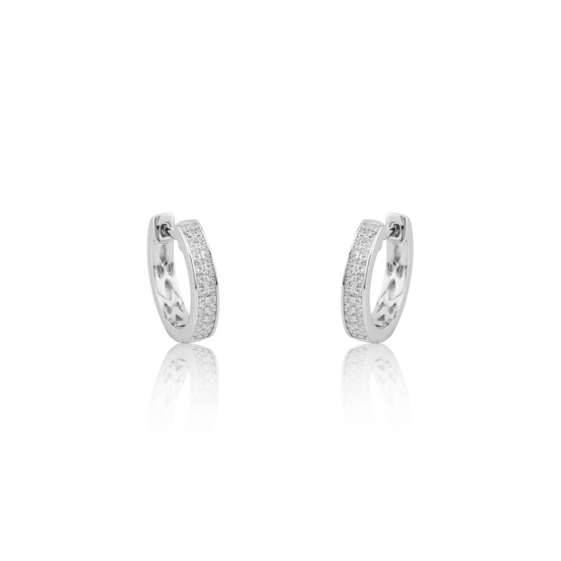 Aretes Huggies en Plata 925 con zirconias | Joyería Alahas